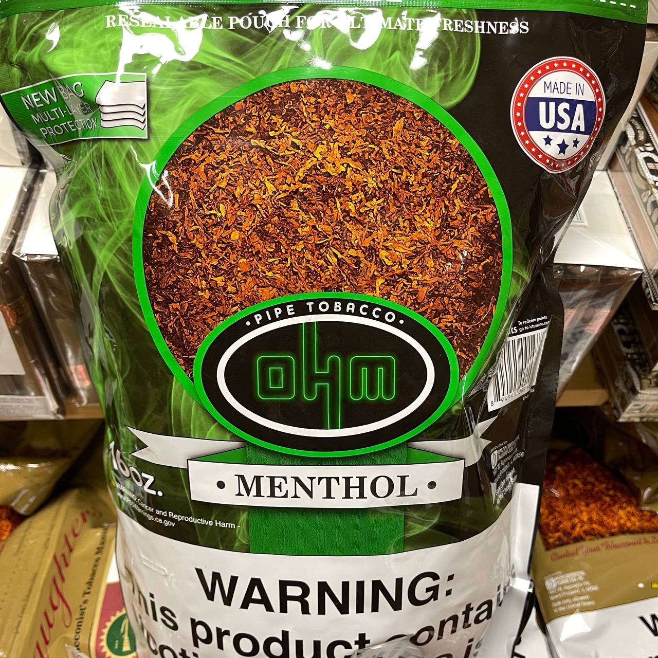 OHM Menthol Pipe Tobacco – 70Cigars